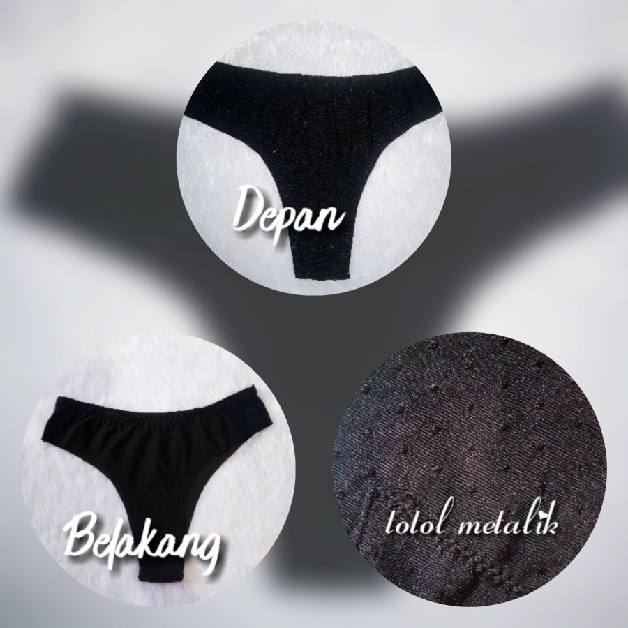 Celana Dalam G String Tong totol Metalik 3302 – Sinar Grosir